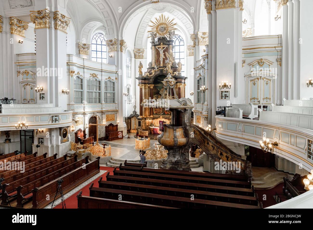 Hamburg, Germany. 22nd Mar, 2020. The Protestant main church of St ...