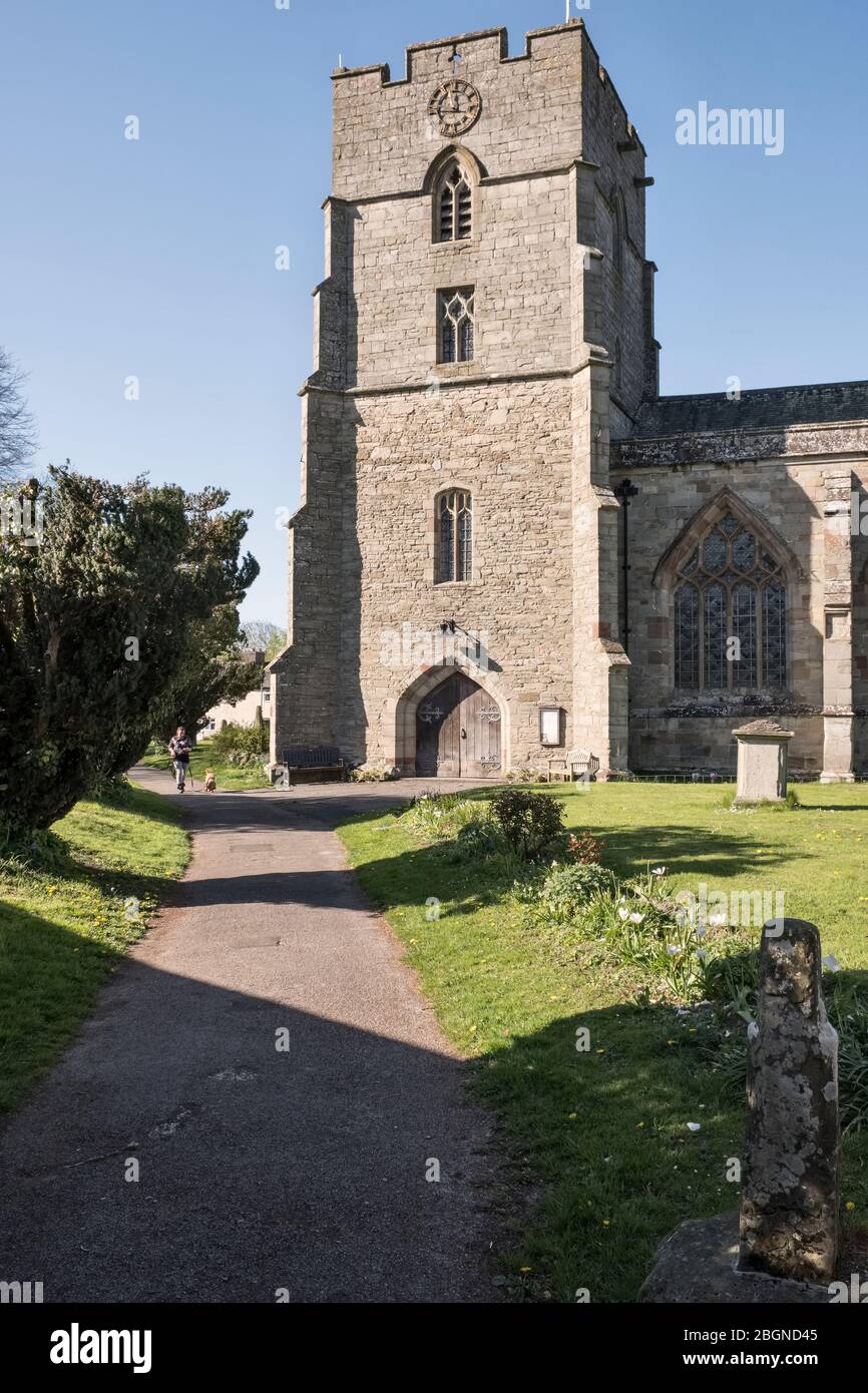 St Andrew's Church, Presteigne, Powys, UK. A 13c Norman church, heavily ...