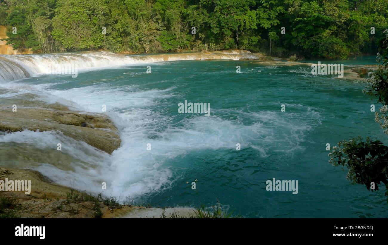 Agua Azul Waterfall, Yucatan, Mexico Stock Photo - Alamy