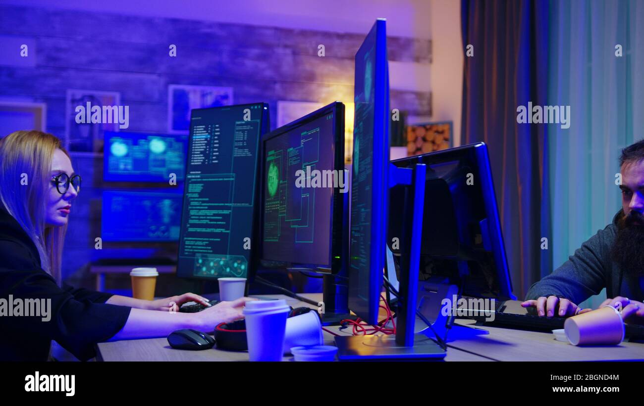 Team of hacker almost caught by law enforcement. Police lights Stock ...