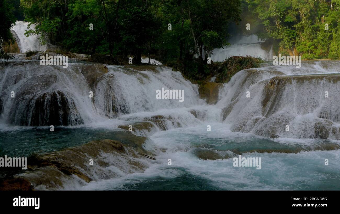Agua Azul Waterfall, Yucatan, Mexico Stock Photo - Alamy