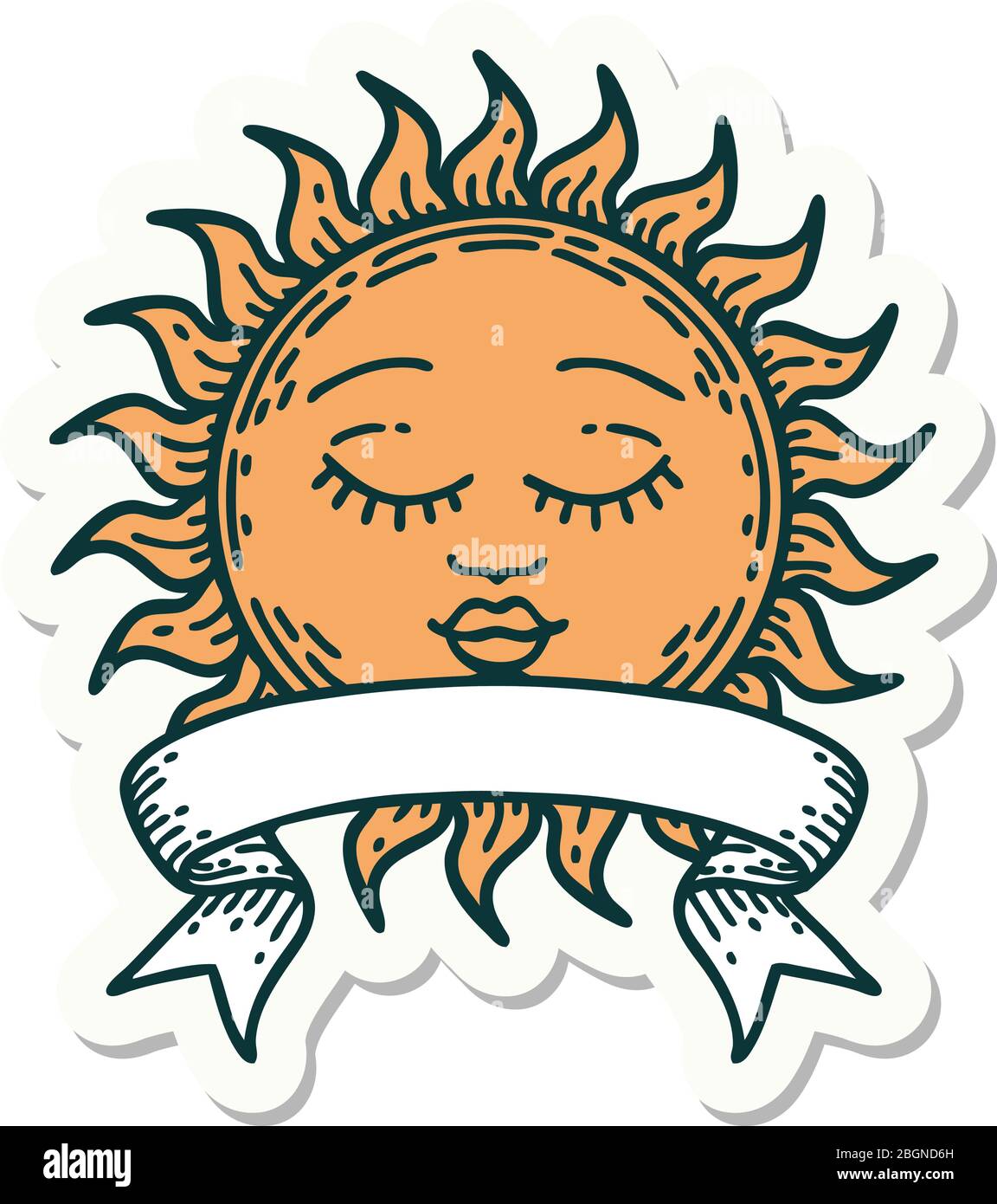 tattoo style sticker with banner of a sun Stock Vector Image & Art - Alamy