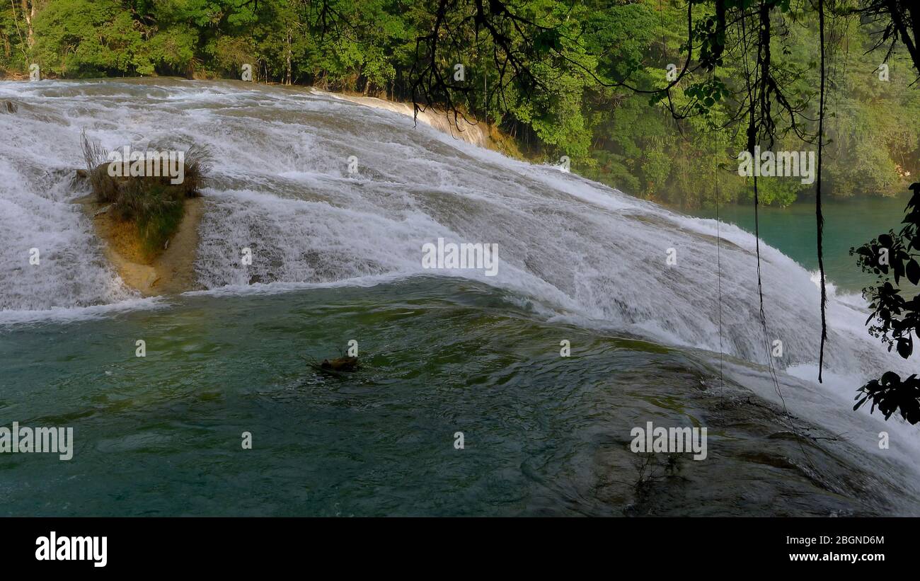 Agua Azul Waterfall, Yucatan, Mexico Stock Photo - Alamy