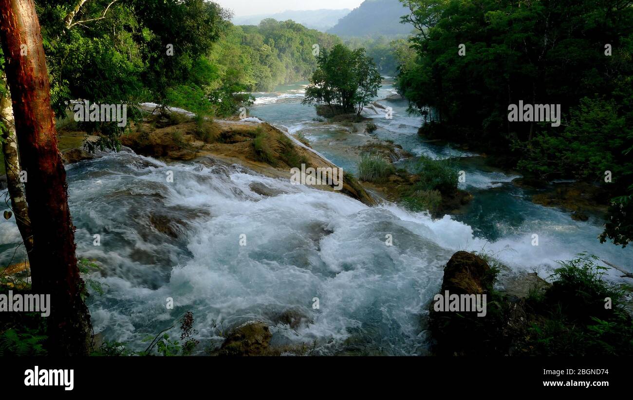 Agua Azul Waterfall, Yucatan, Mexico Stock Photo - Alamy