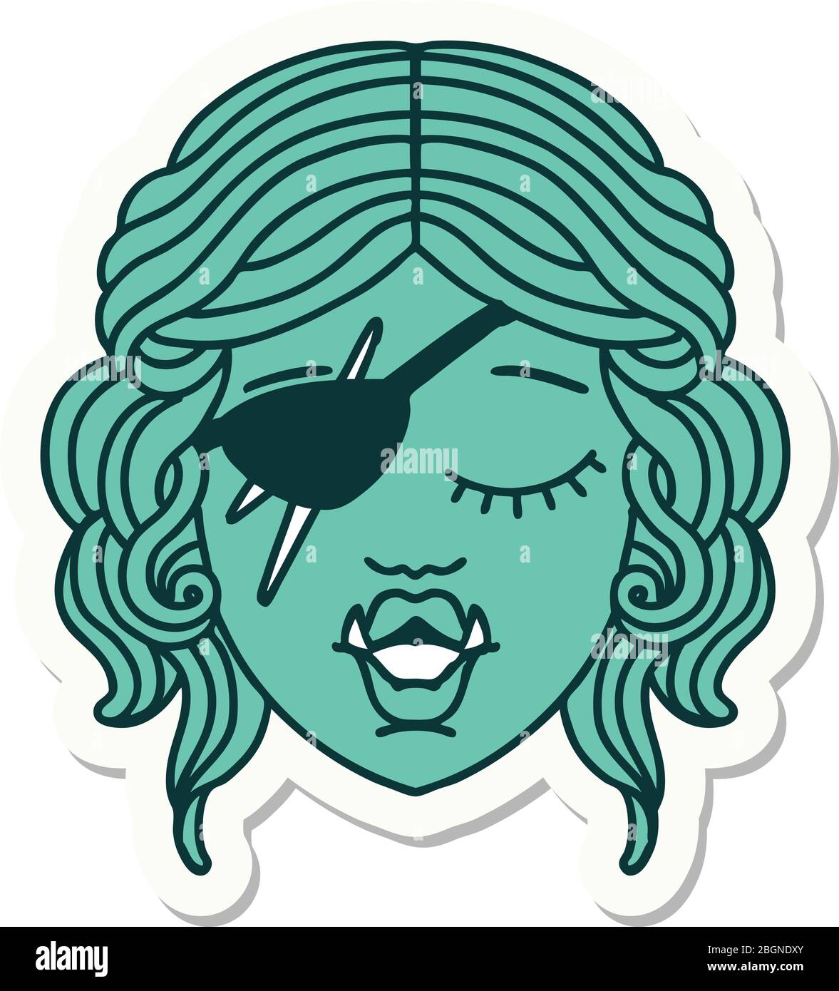 sticker of a orc rogue character face Stock Vector Image & Art - Alamy
