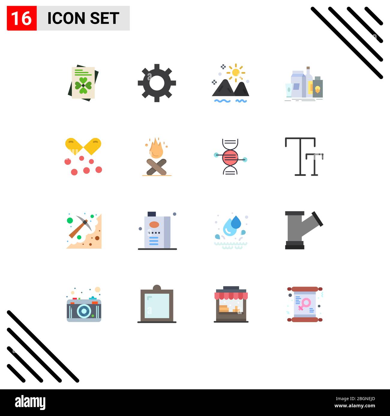 Stock Vector Icon Pack of 16 Line Signs and Symbols for nutrients ...