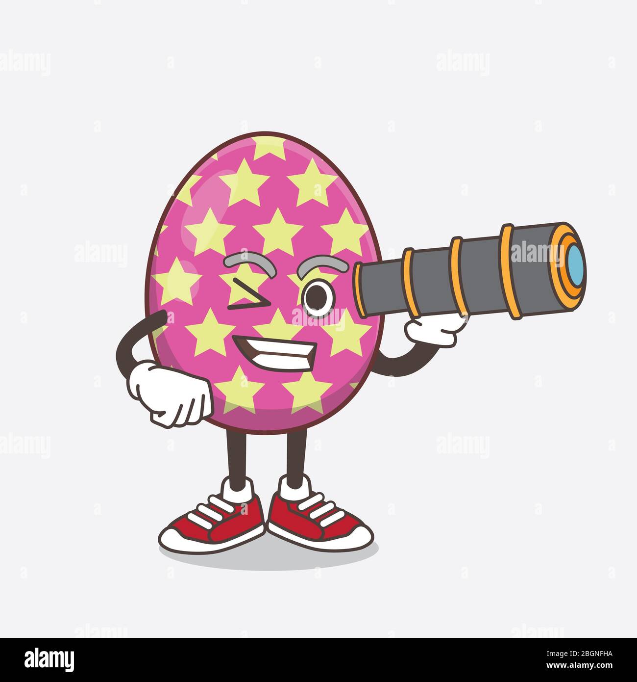 An illustration of Easter Egg cartoon mascot character using a ...