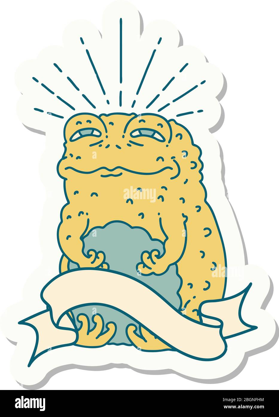 sticker of a tattoo style toad character Stock Vector Image & Art - Alamy