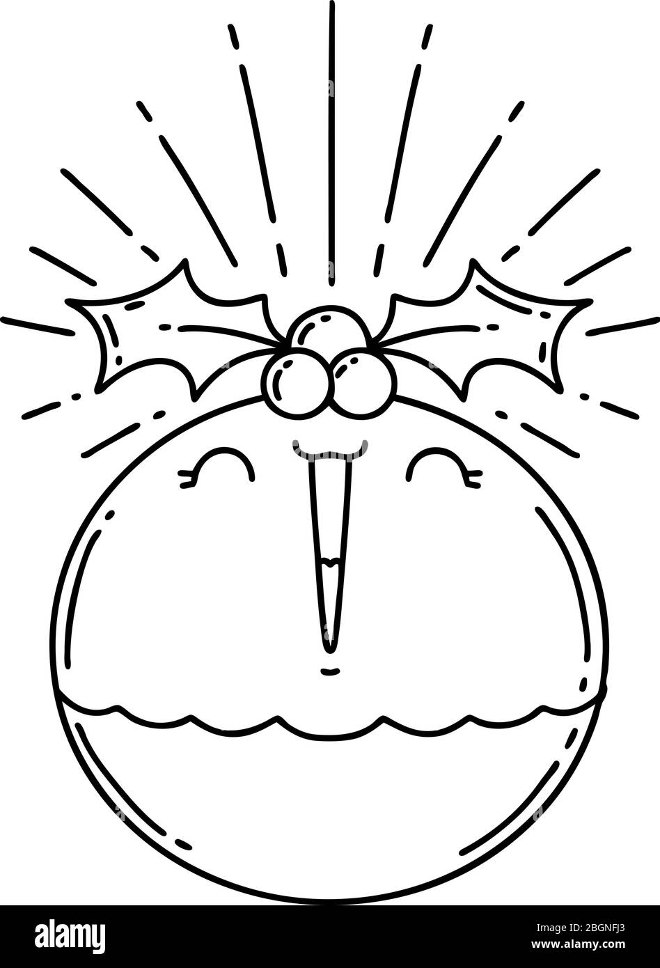 Christmas pudding line drawing hi-res stock photography and images - Alamy