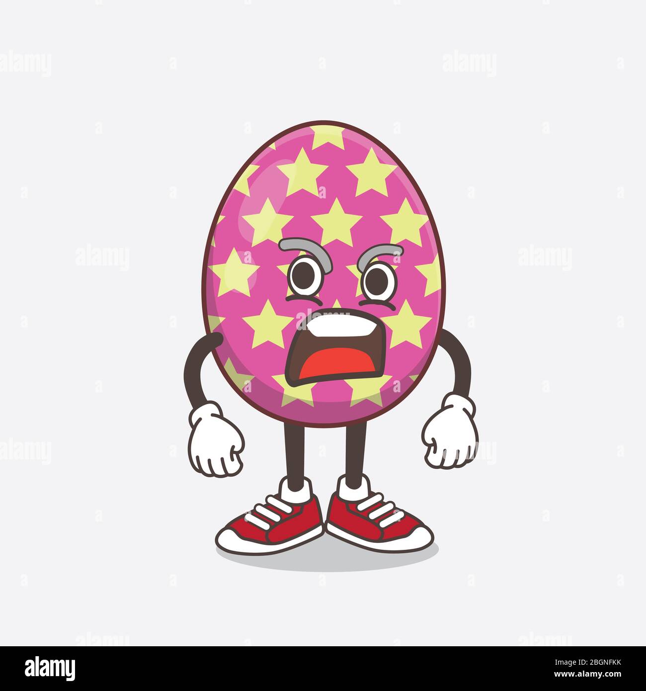 An illustration of Easter Egg cartoon mascot character with angry face ...