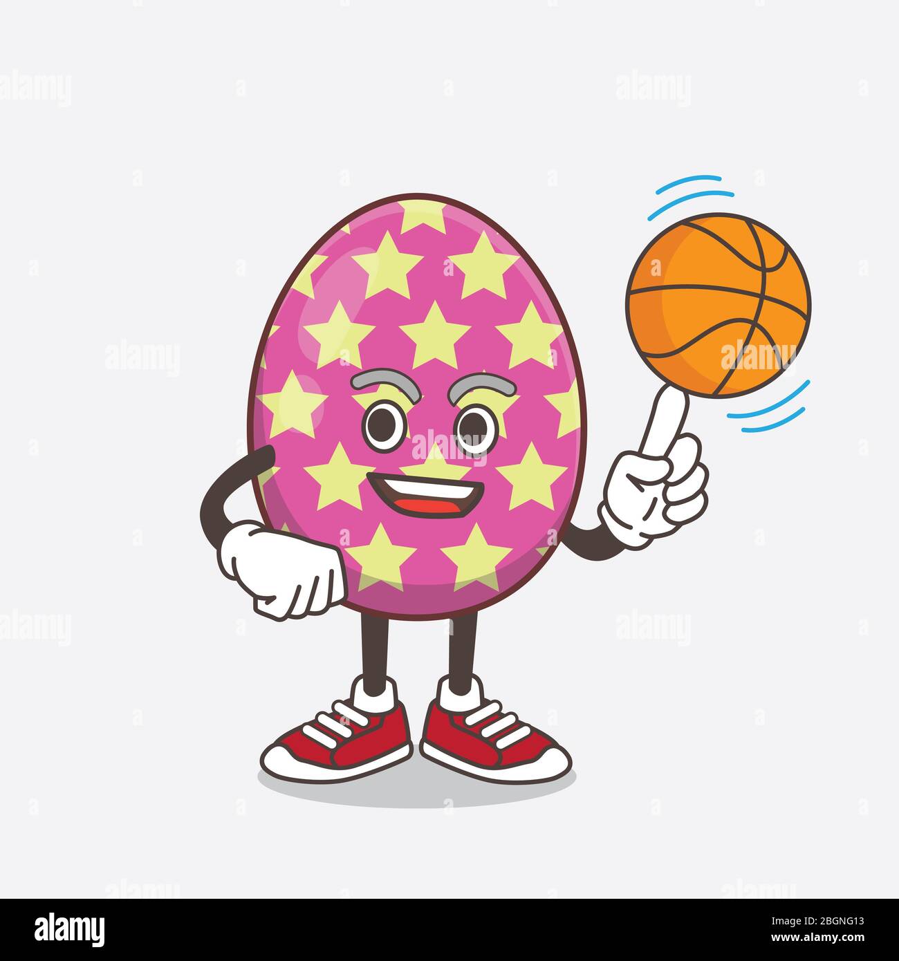 An illustration of Easter Egg cartoon mascot character with a ...