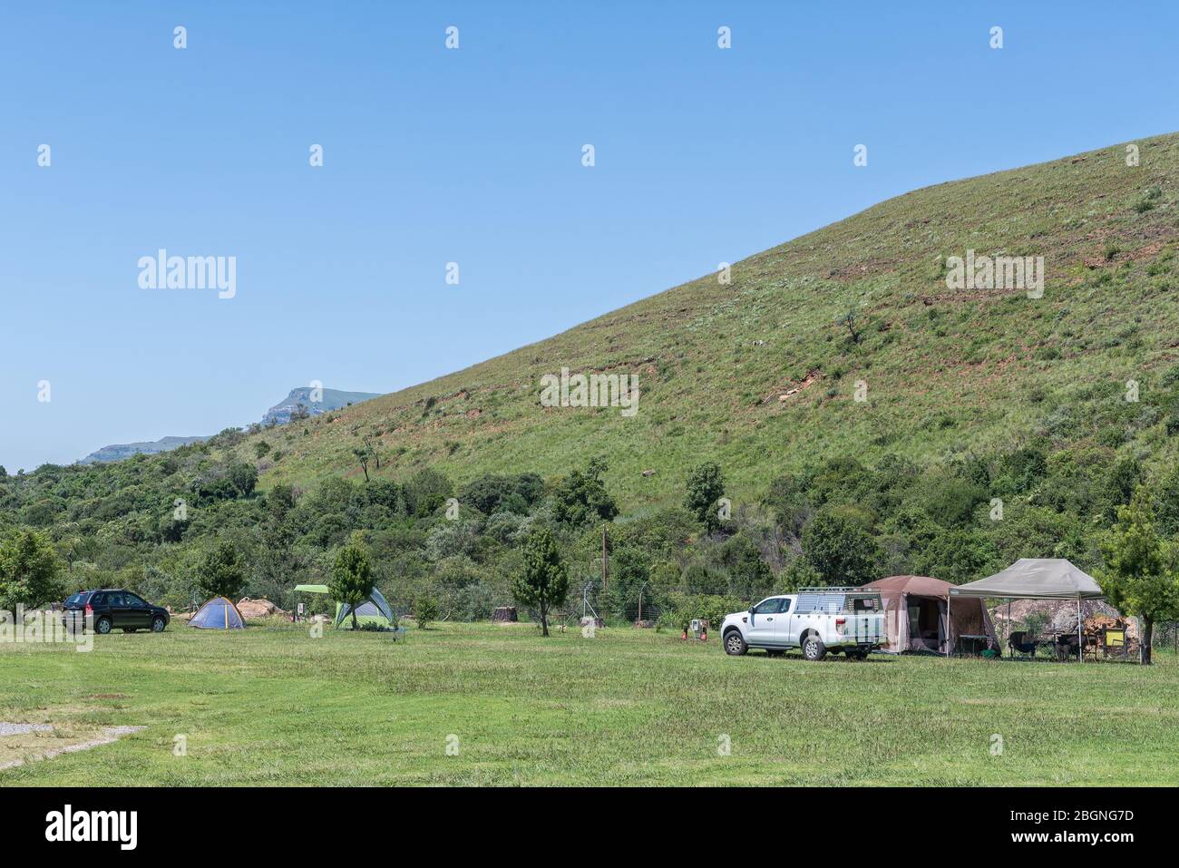 ROYAL NATAL NATIONAL PARK, SOUTH AFRICA - MARCH 6, 2020: Camping sites ...