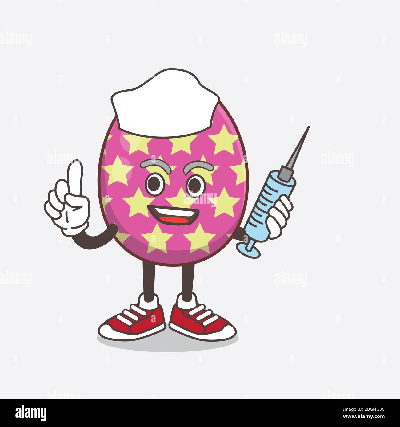 An illustration of Easter Egg cartoon mascot character as nurse with ...