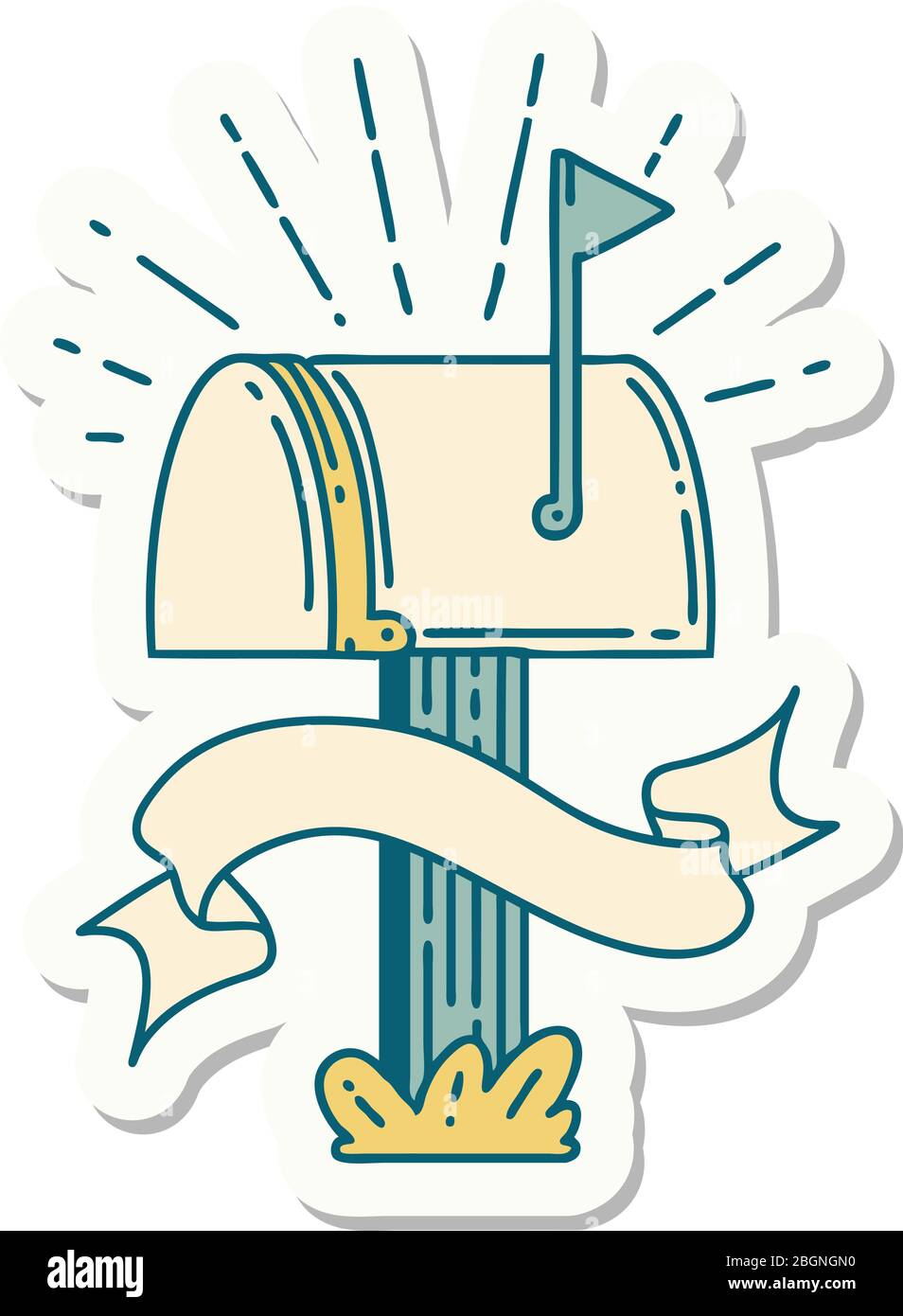 sticker of a tattoo style closed mailbox Stock Vector Image & Art - Alamy