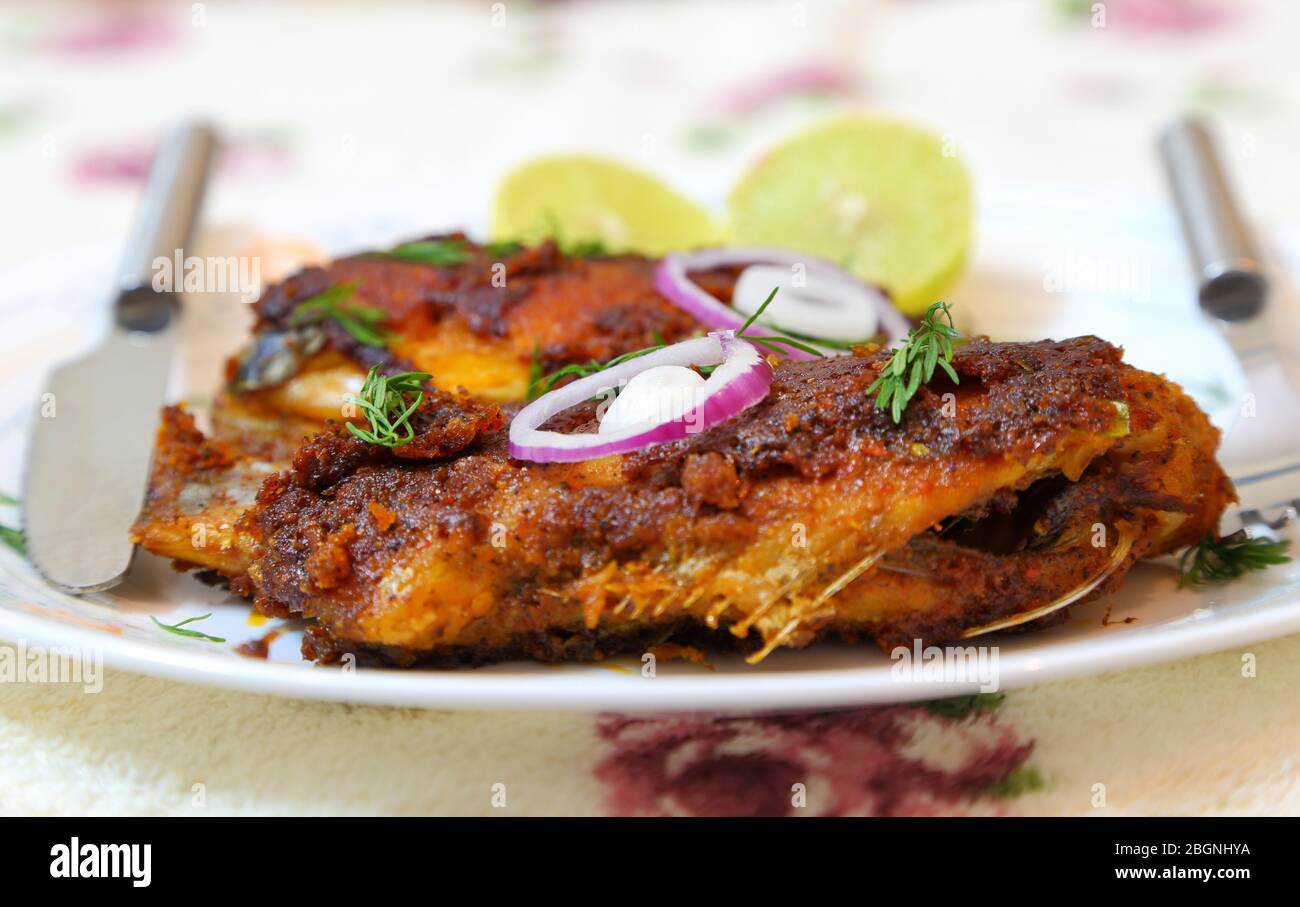 Tasty and spicy fish fry from Indian cuisine Stock Photo - Alamy