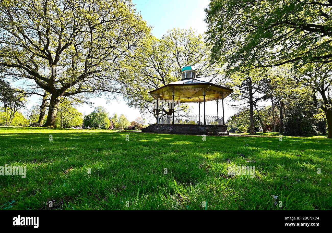 The band stand in the beautiful Queens Park, Crewe, Cheshire Stock ...