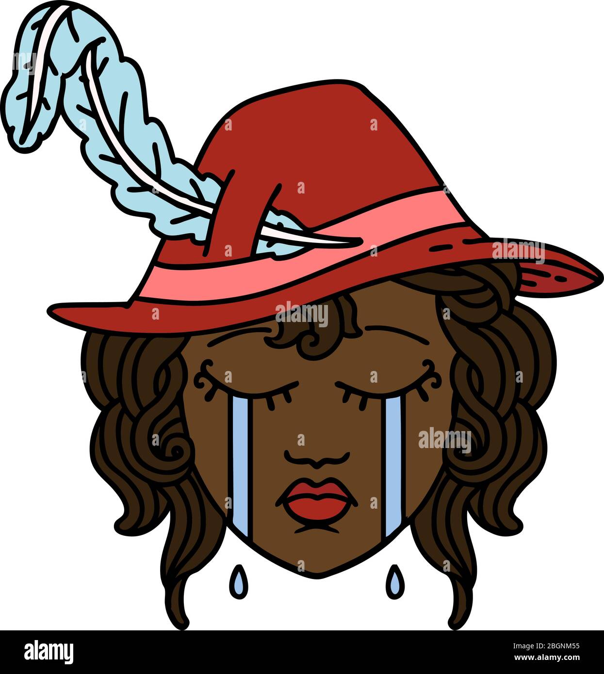 Retro Tattoo Style crying human bard Stock Vector Image & Art - Alamy