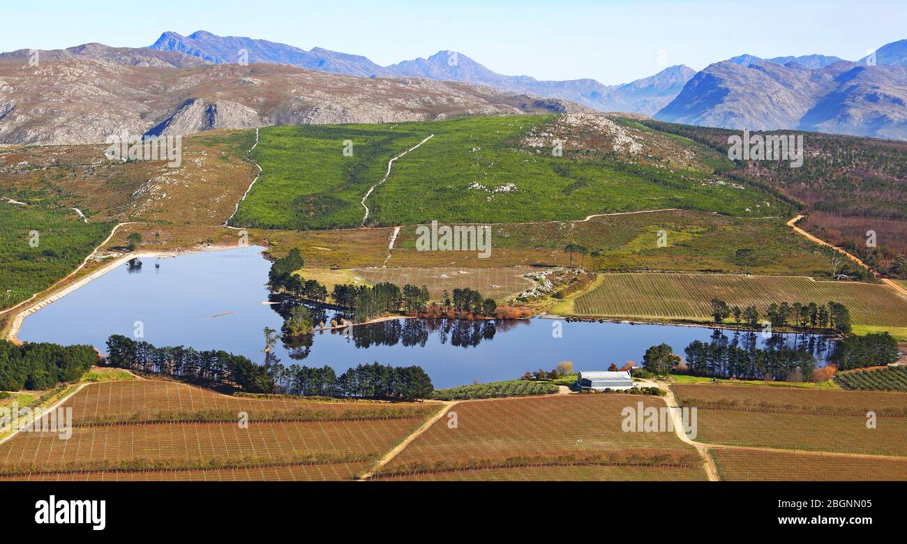 Aerial photo of dam near Grabouw Stock Photo - Alamy