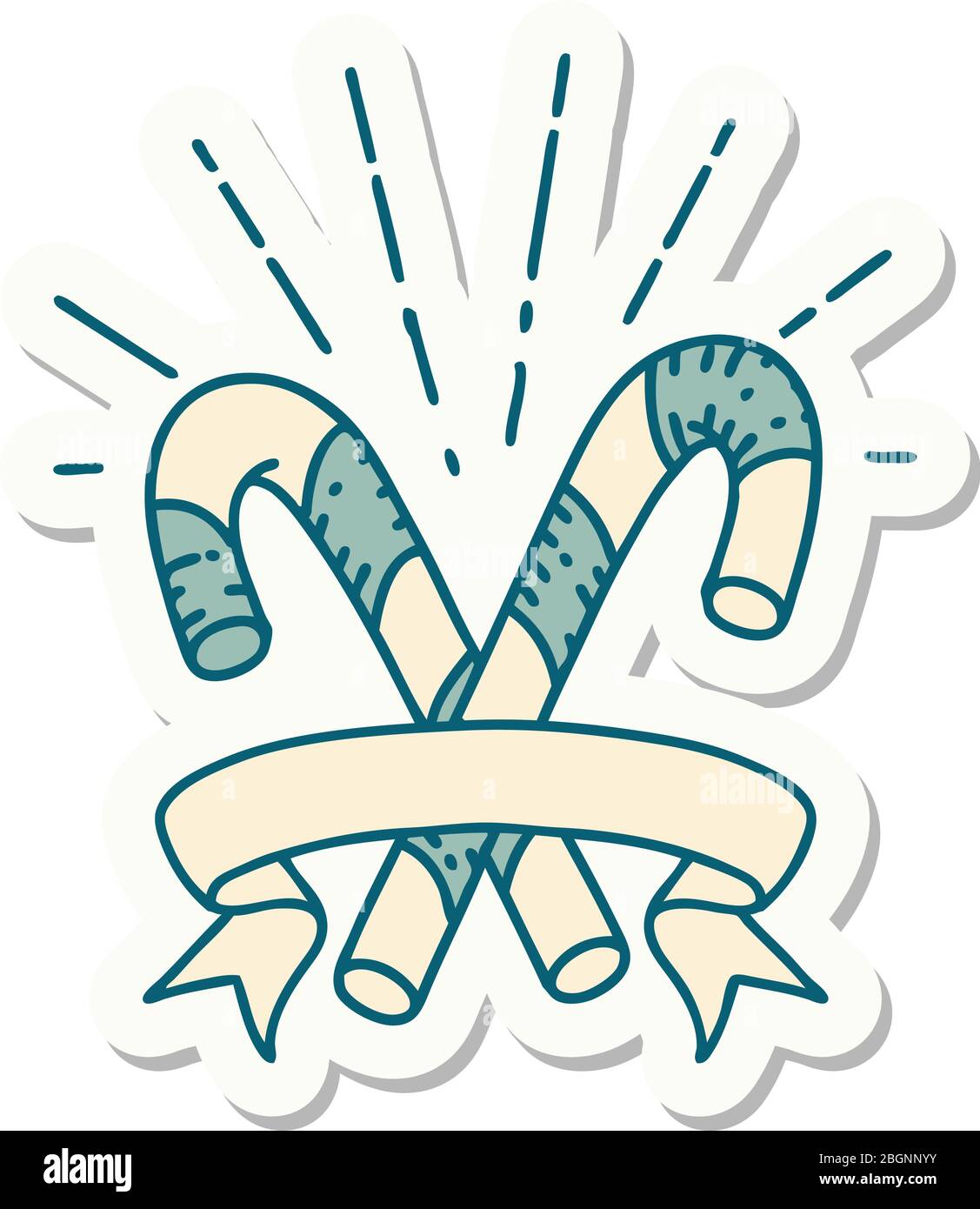 sticker of a tattoo style candy canes Stock Vector Image & Art - Alamy