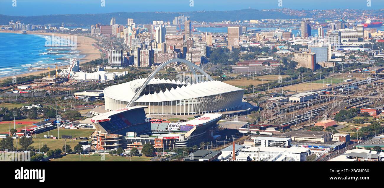 Aerial view of Moses Mabhida Stadium Stock Photo - Alamy