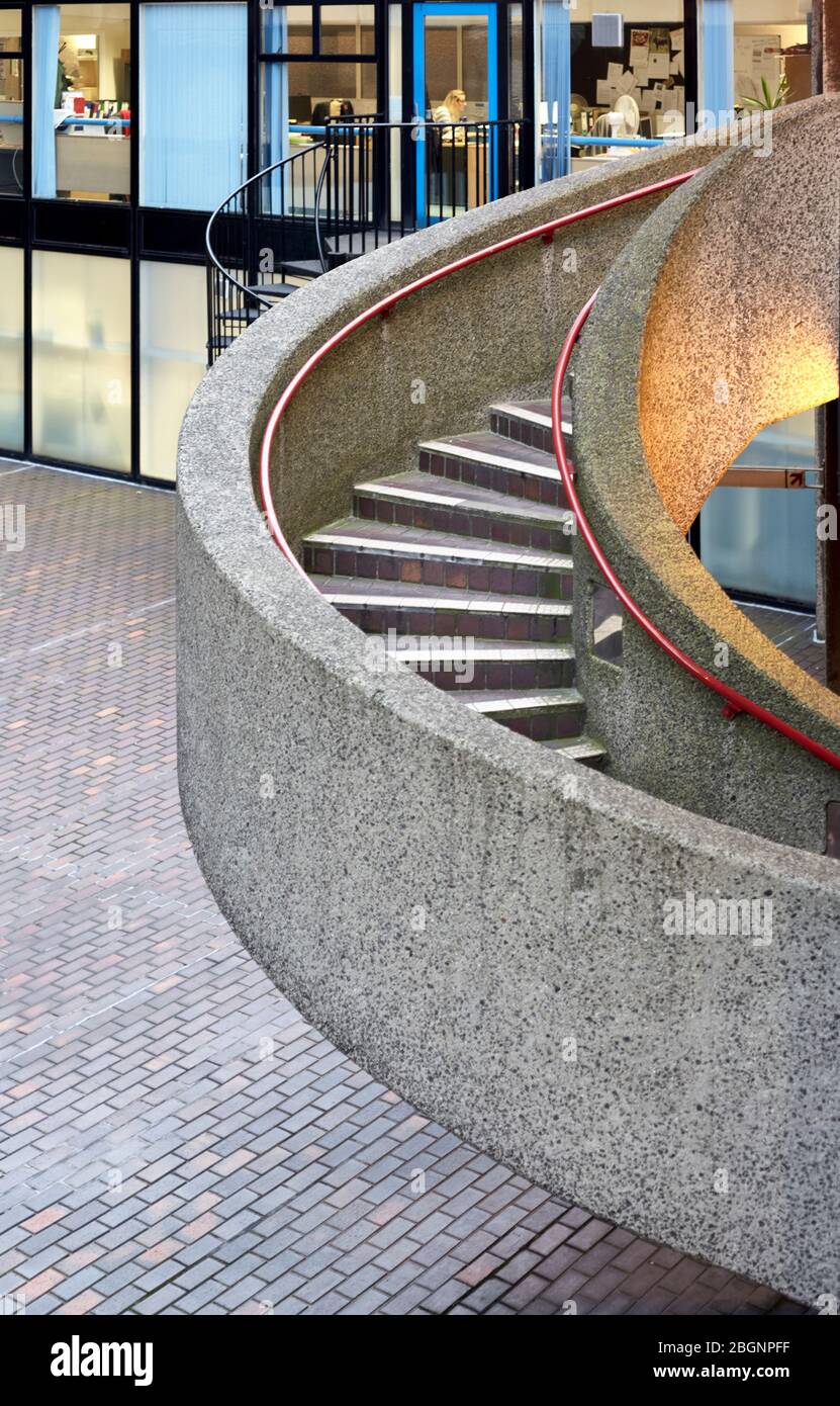 Spiral staircase at the Barbican by architects Chamberlin, Powell and ...