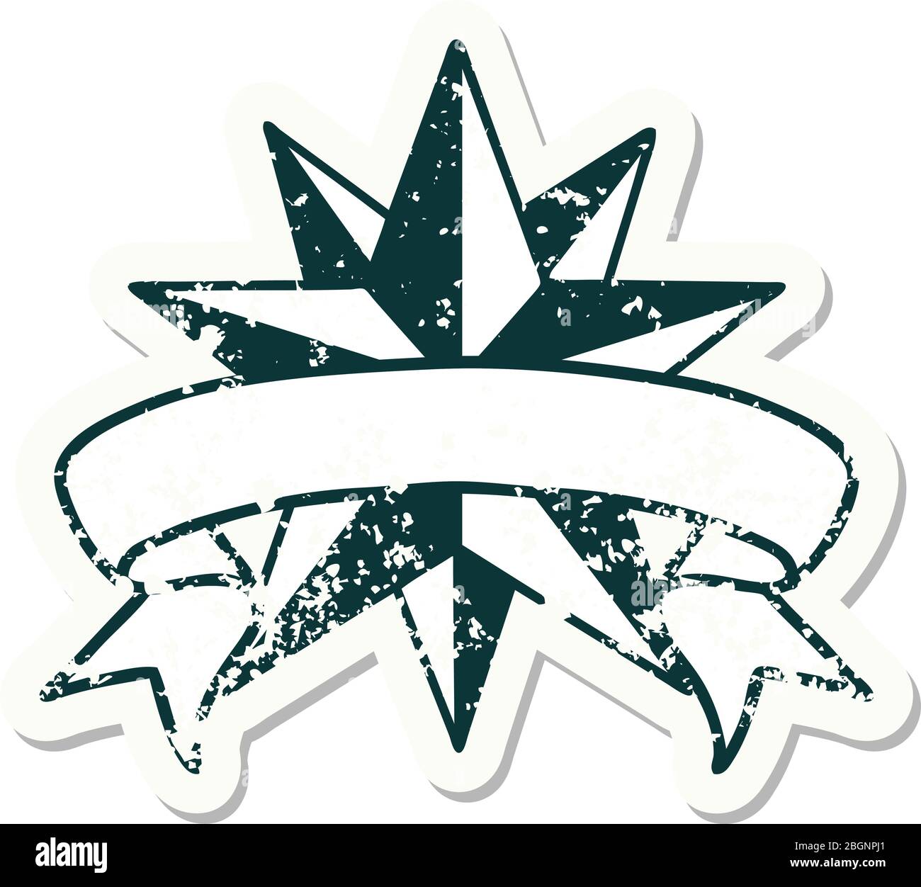 worn old sticker with banner of a star Stock Vector Image & Art - Alamy