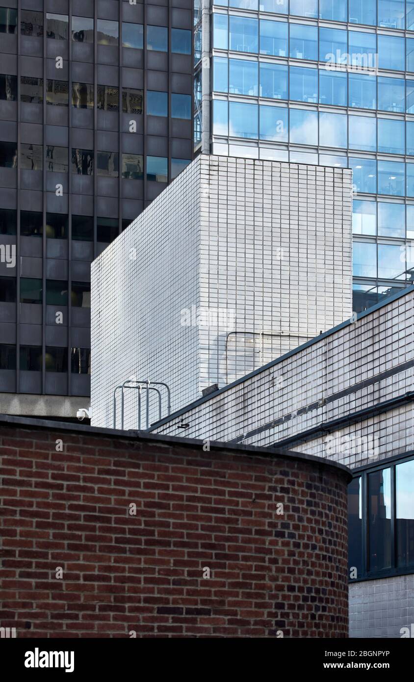 Architectural detail of ceramic tiling at 140 London Wall, Barbican ...