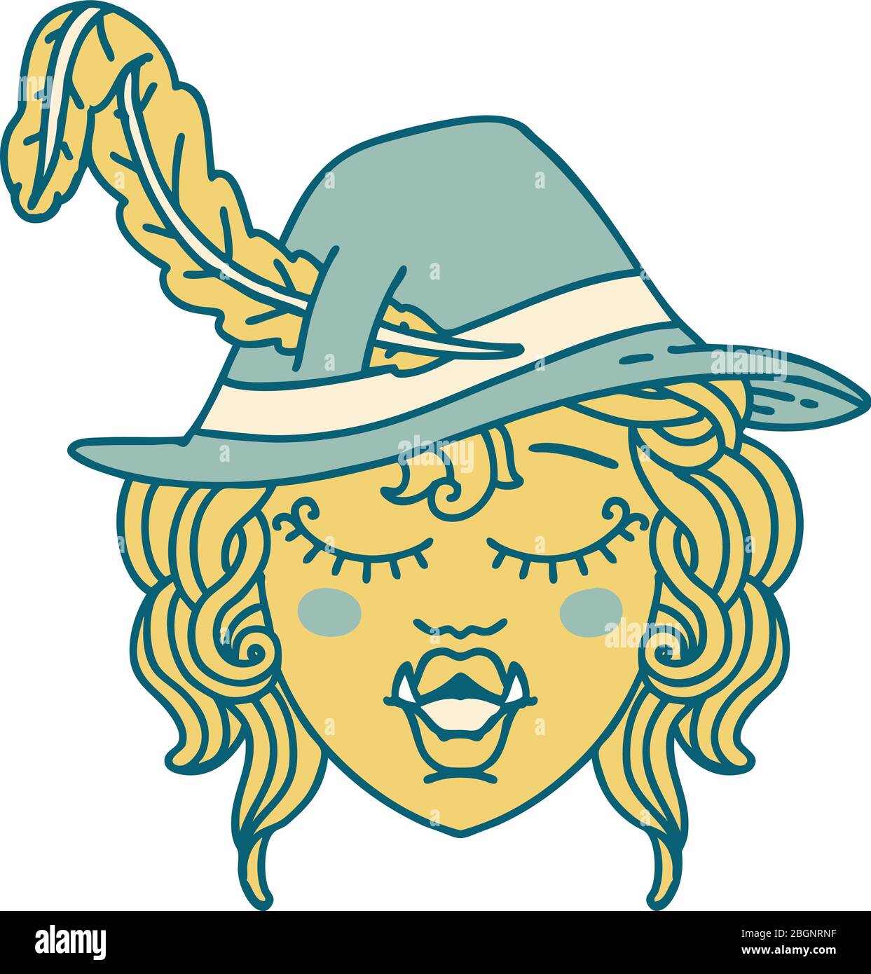 Retro Tattoo Style orc bard character Stock Vector Image & Art - Alamy