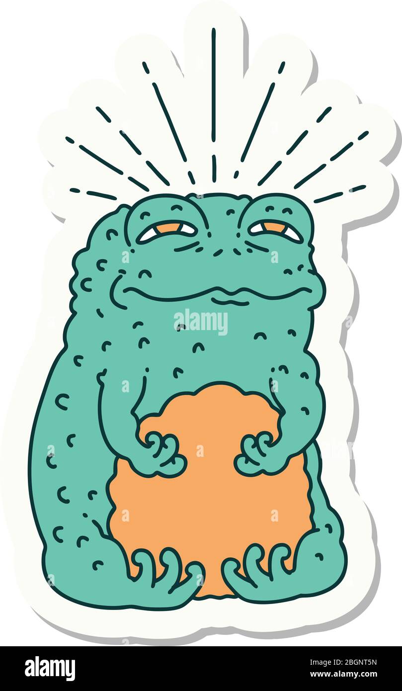 sticker of a tattoo style toad character Stock Vector Image & Art - Alamy