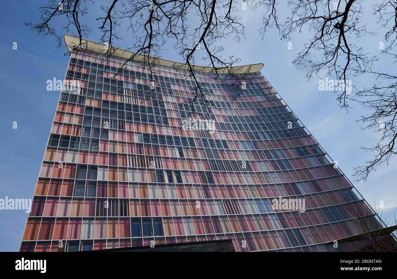 Berlin, Germany. 10th Apr, 2020. The GSW high-rise was built according ...