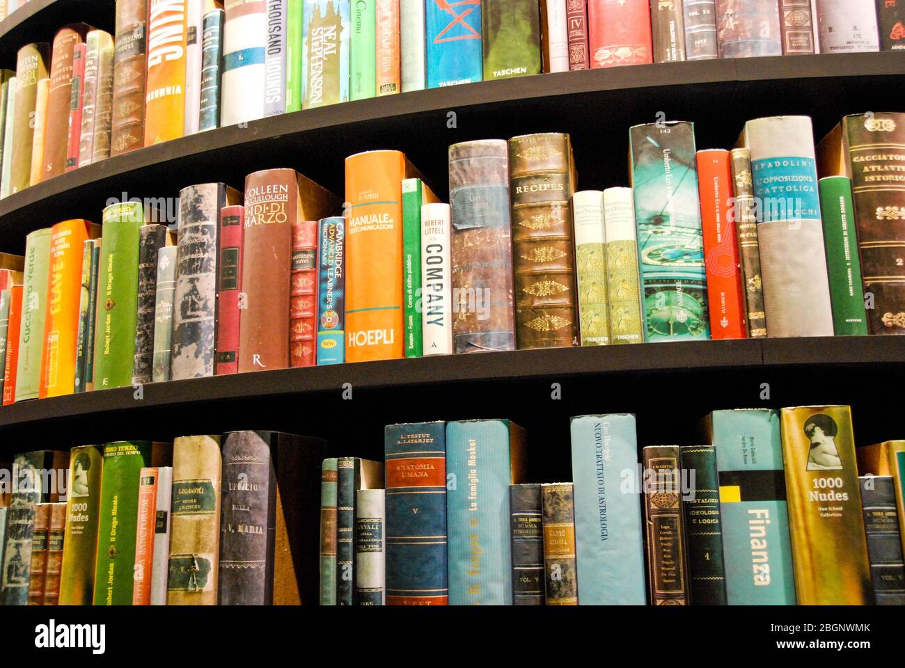 Some books in a library Stock Photo - Alamy
