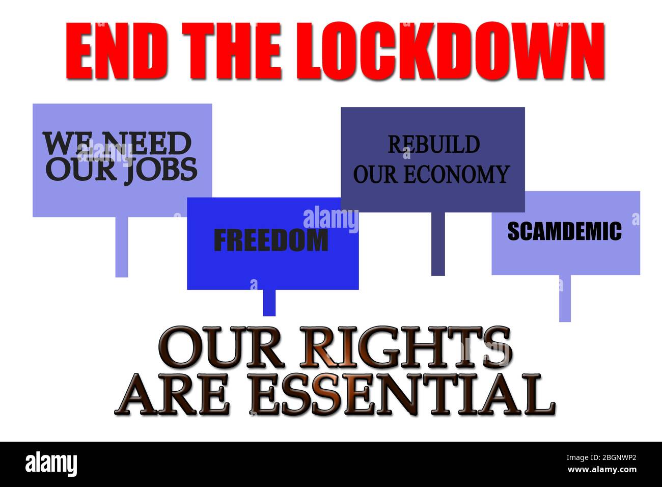 End the lockdown protest during coronavirus pandemic Stock Photo - Alamy