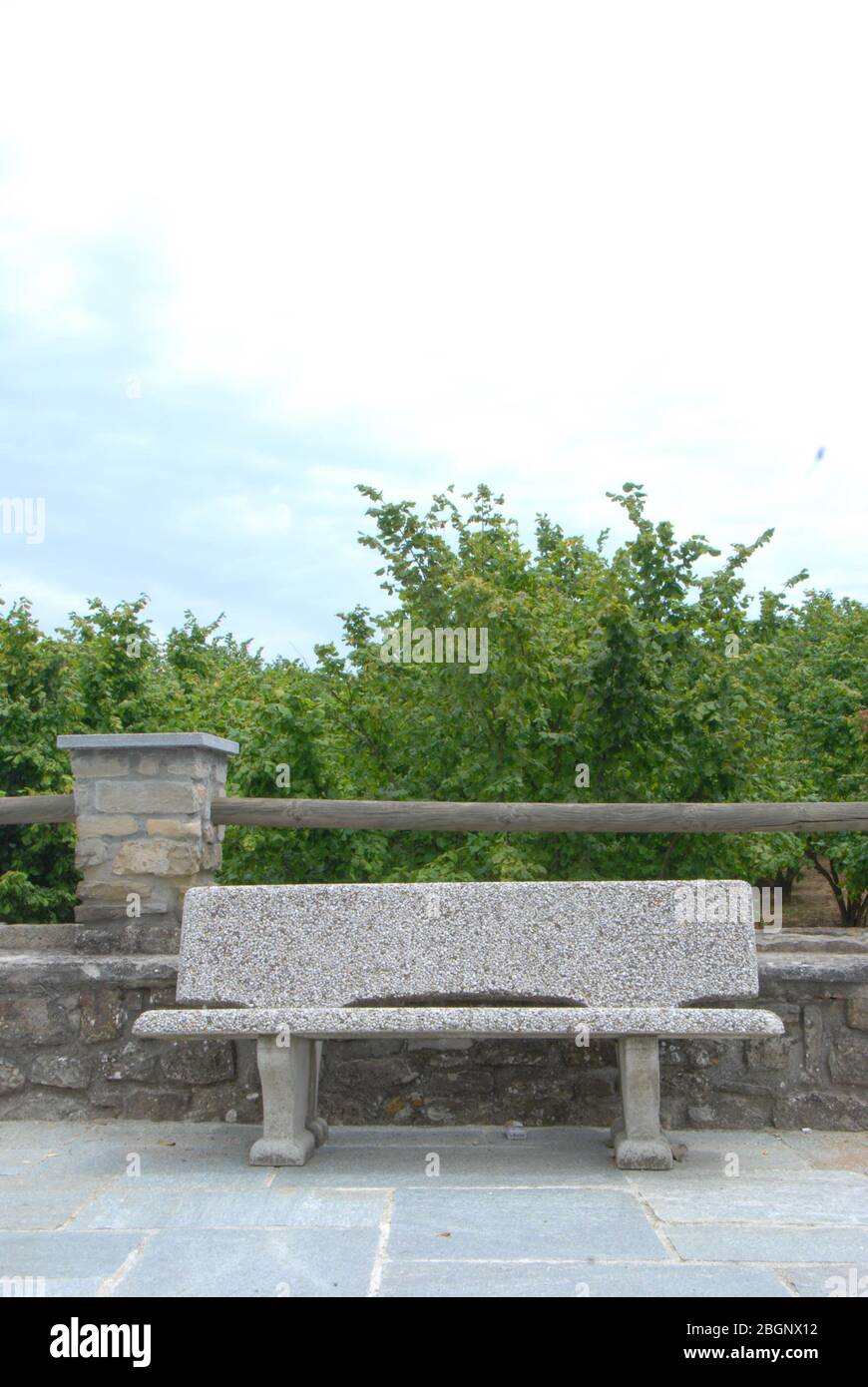 Stone Bench at Torre Bormida in front of the Parish Church Stock Photo ...