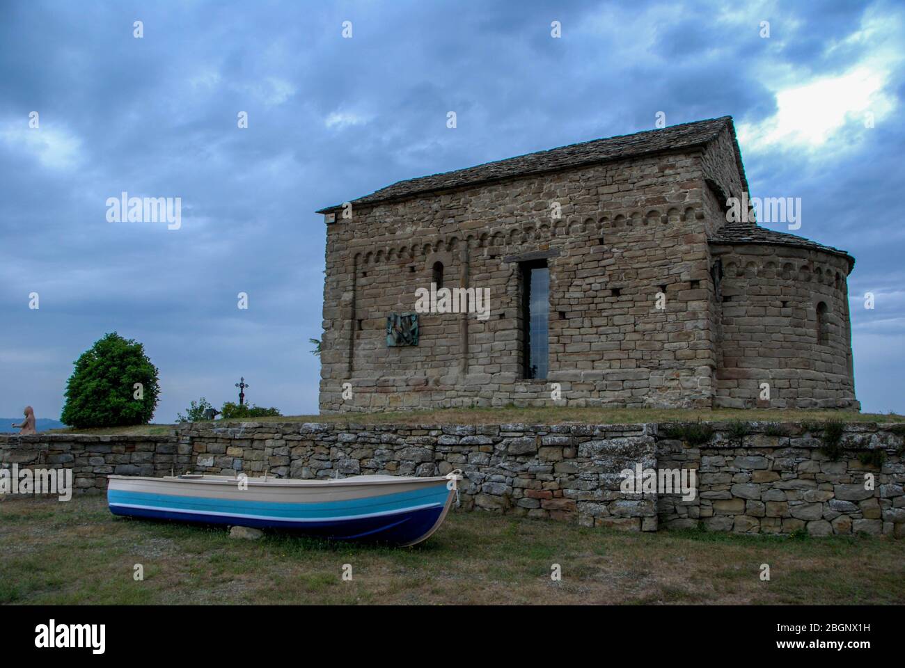 Romanesque Chapel of St. Sebastian, Bergolo, Piedmont - Italy Stock ...