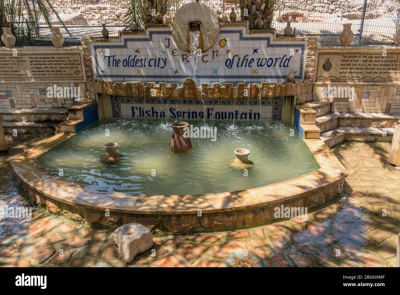 Palestine, Occupied Palestinian Territory, Jericho, A fountain in ...