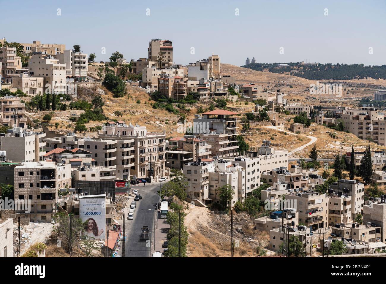 Palestine, Bethlehem, A view of the modern city of Bethlehem in the ...