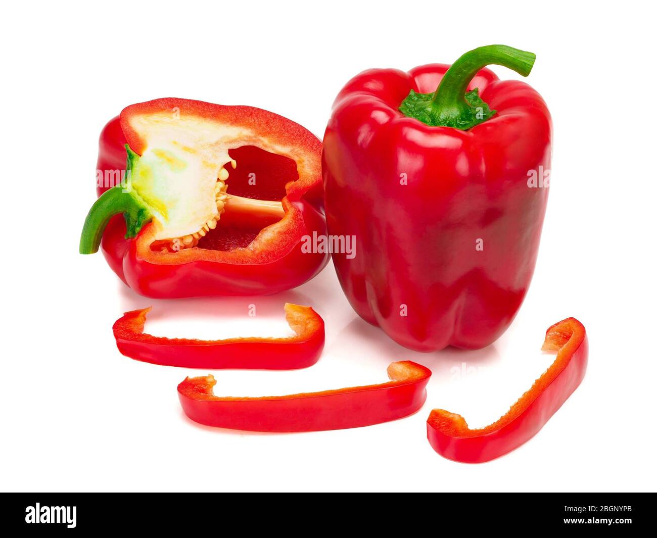 Red sweet pepper isolated on white background Stock Photo - Alamy