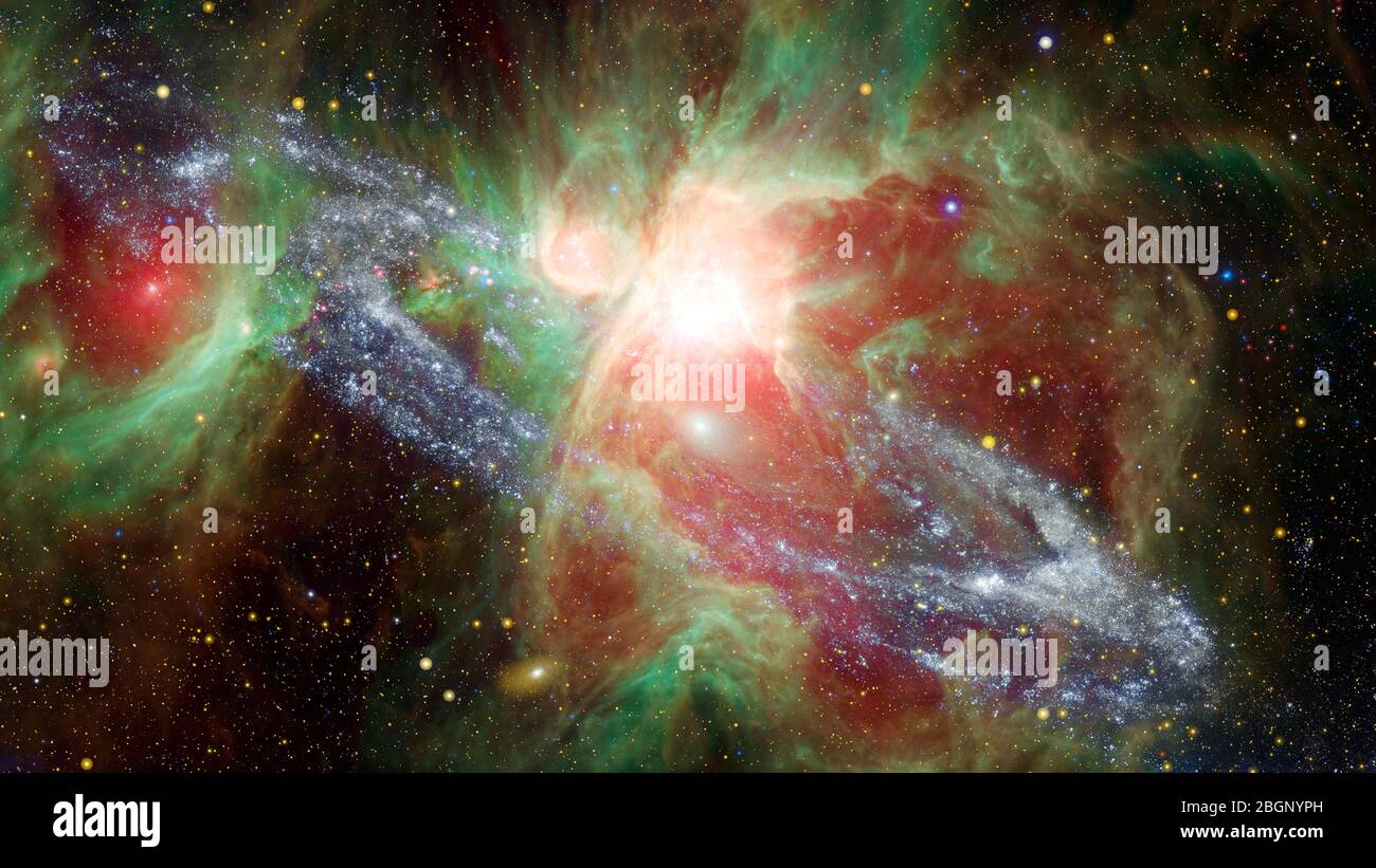 Green cosmic background. Nebulae space. Elements of this image ...