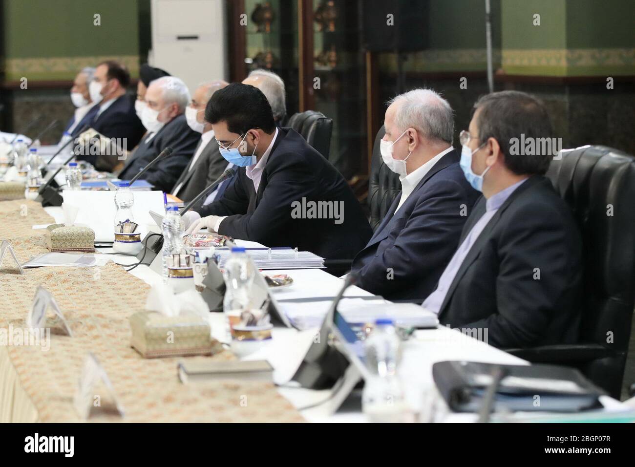Tehran, Iran. 22nd Apr, 2020. Iranian cabinet members attending a ...