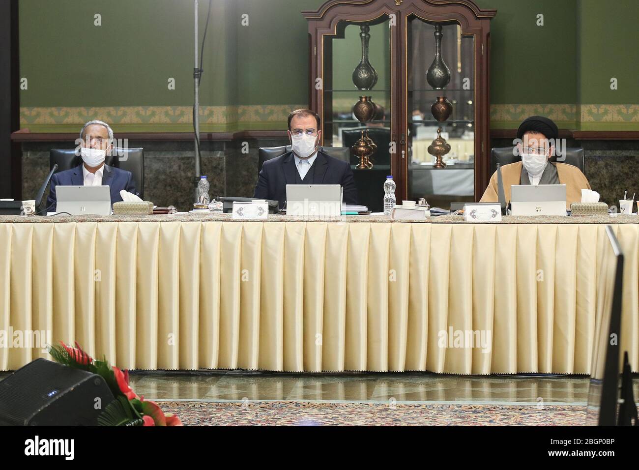 Tehran, Iran. 22nd Apr, 2020. Iranian cabinet members attending a ...