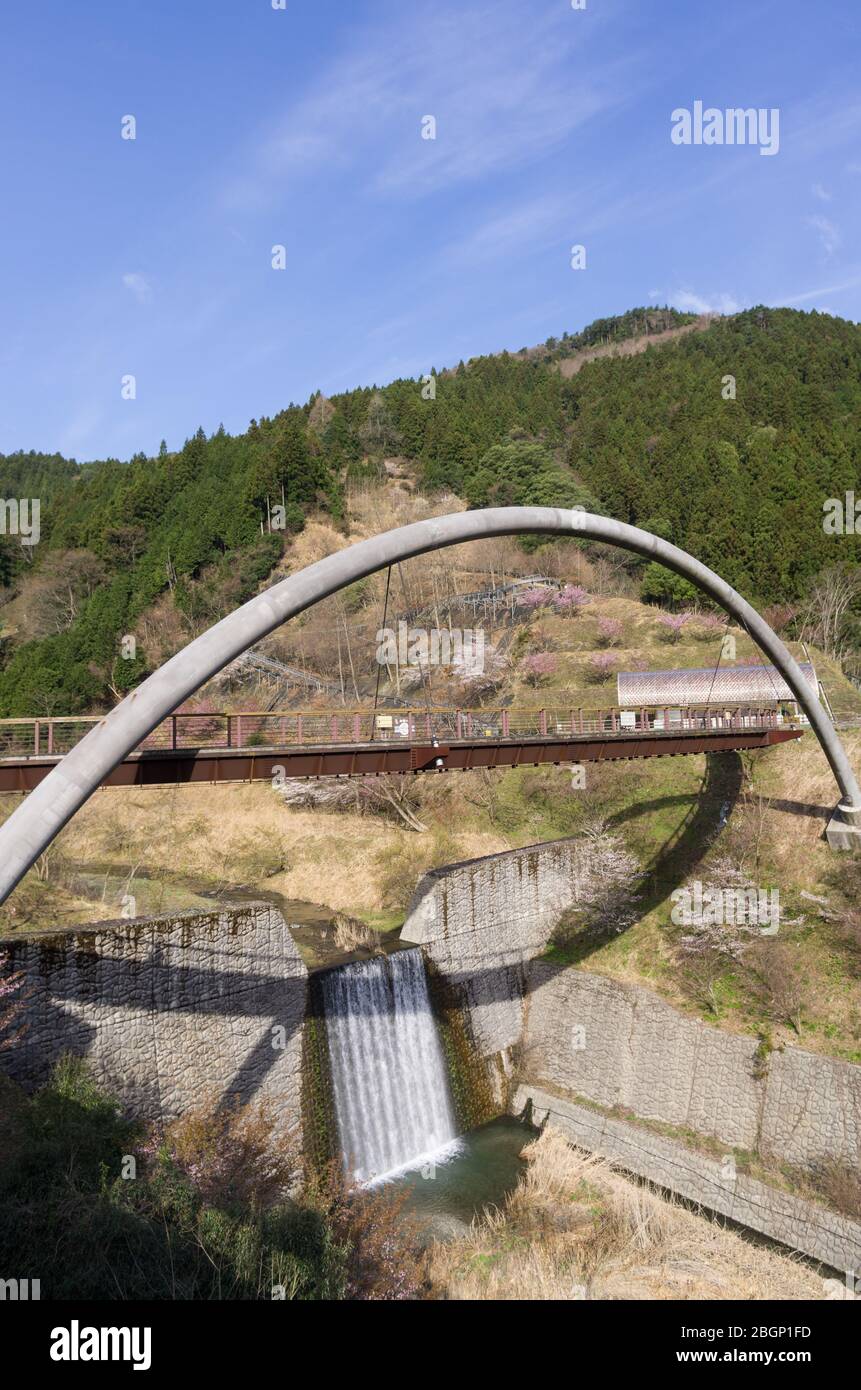 Oboke Bridge over the Yoshino River in the Iya Valley region of ...