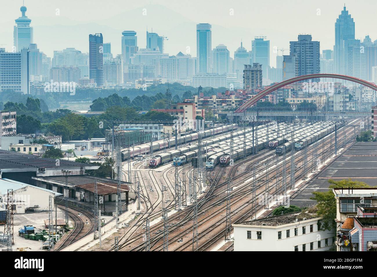 Railway station at day time. Shenzhen. China Stock Photo - Alamy
