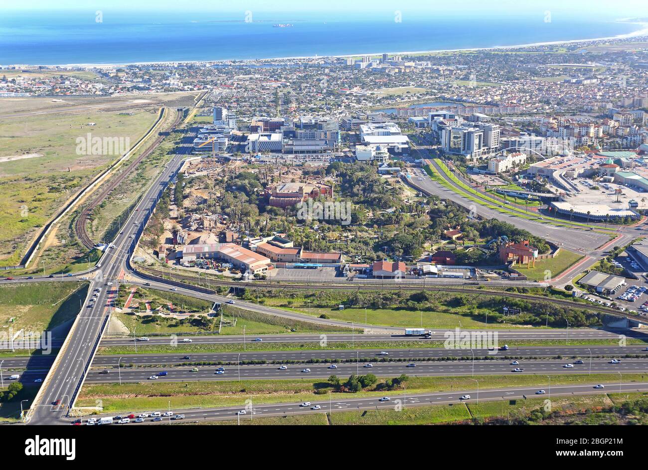 Aerial view of Century City and Ratanga Junction Stock Photo - Alamy
