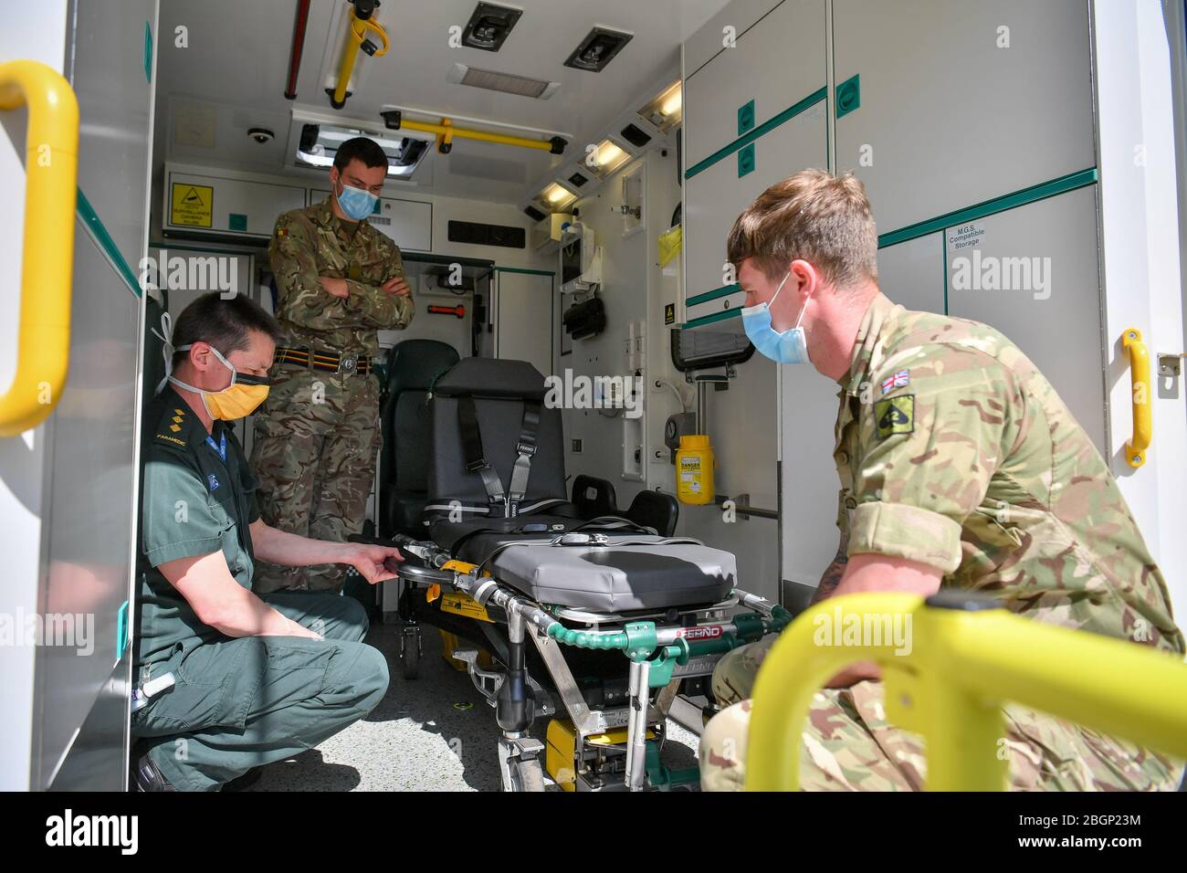 Military personnel from 1st Battalion, Royal Welsh are shown in the ...