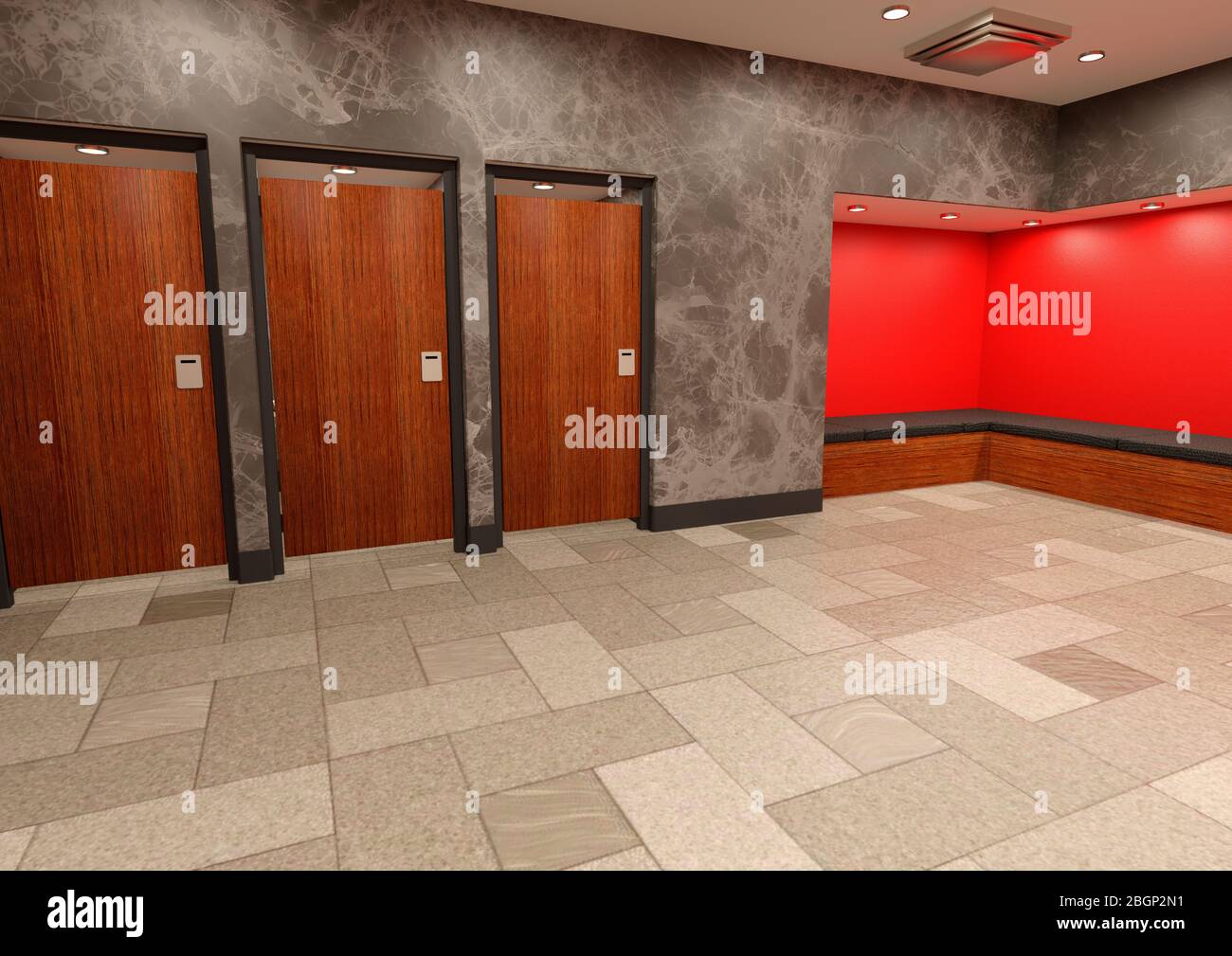3D rendering of a restroom interior inside Stock Photo - Alamy