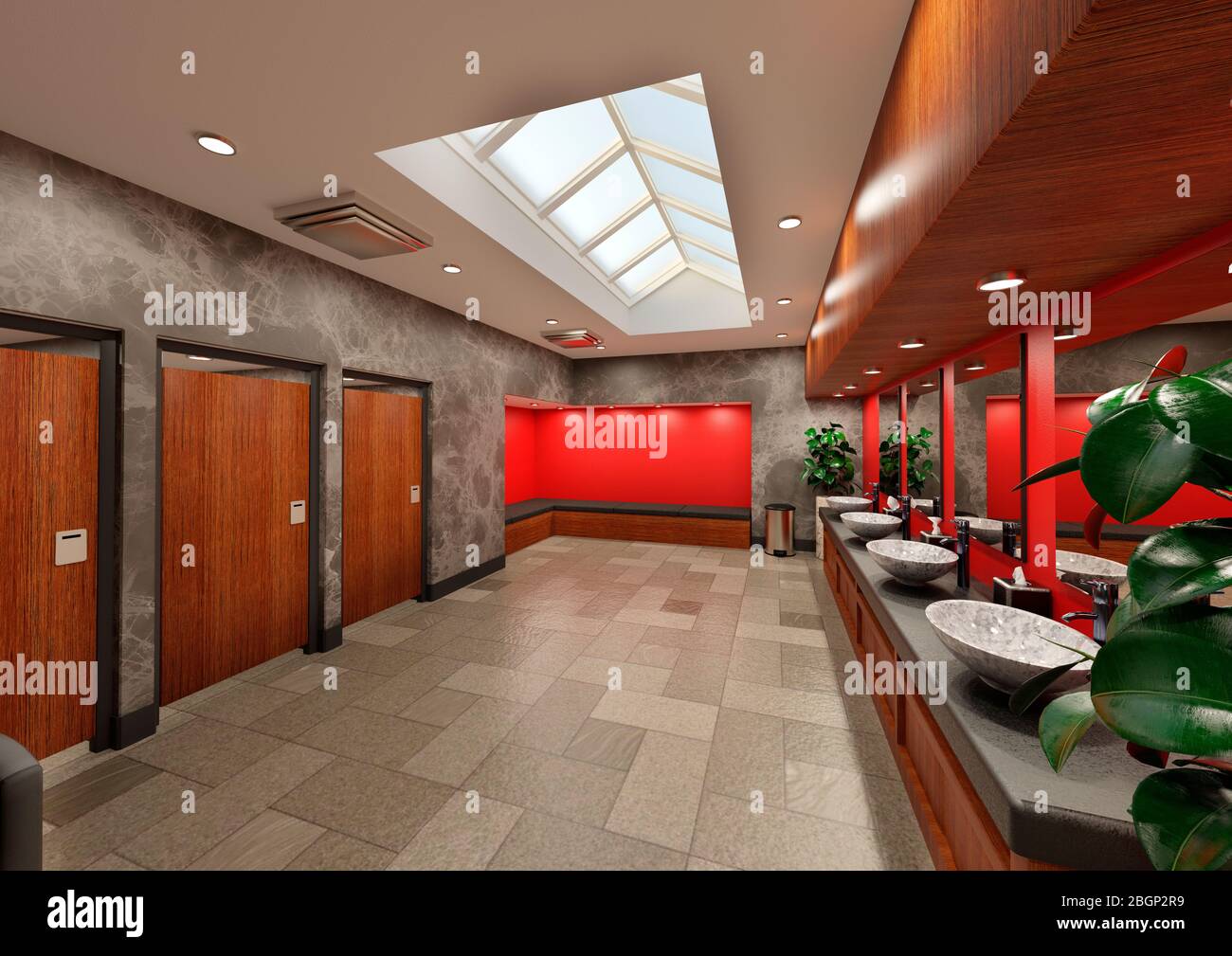 3D rendering of a restroom interior inside Stock Photo - Alamy