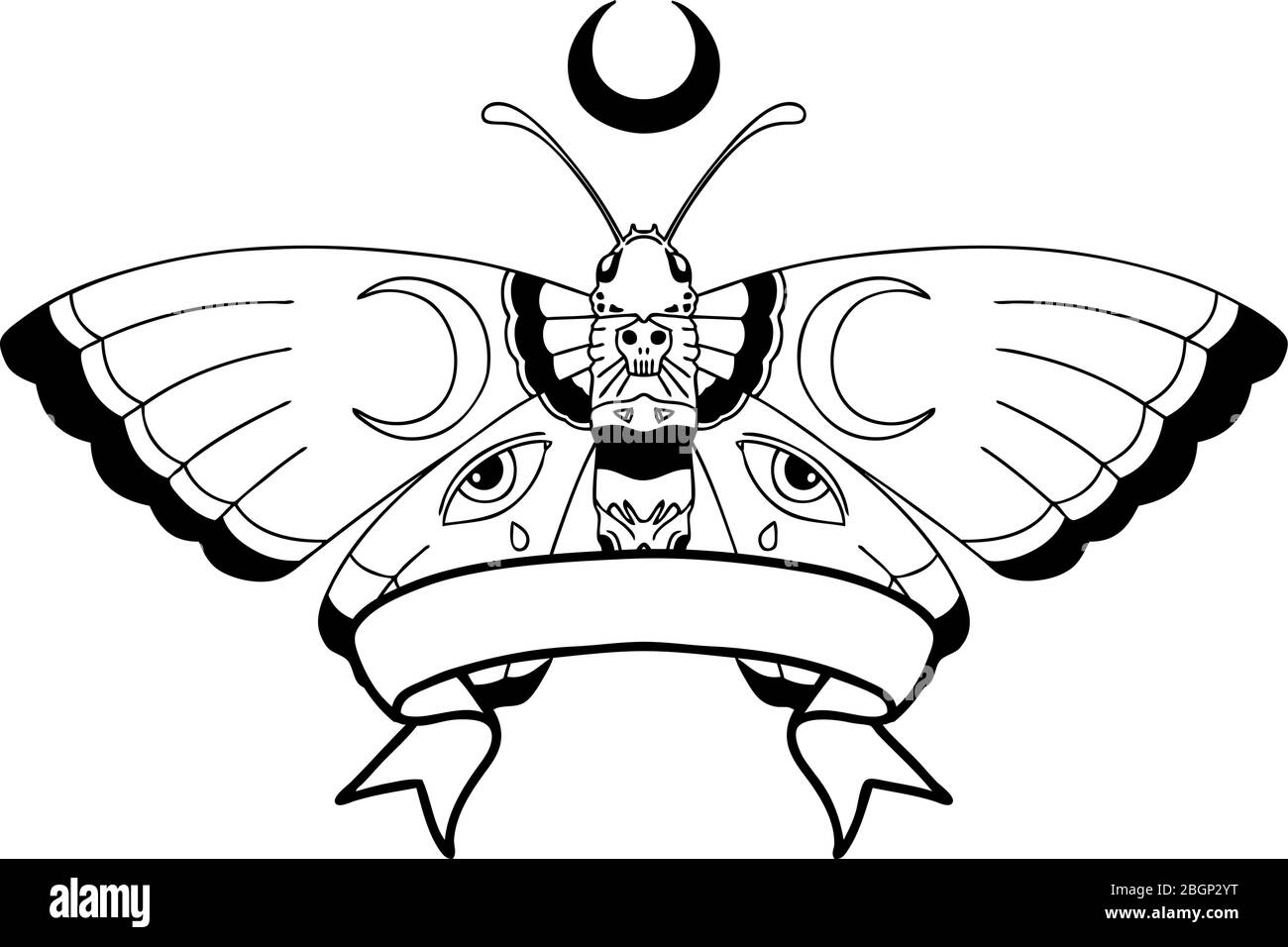 Black witch moth Black and White Stock Photos & Images - Alamy