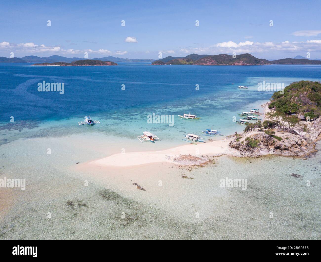 Aerial view on fantastic tropical white sand beach islands of ...