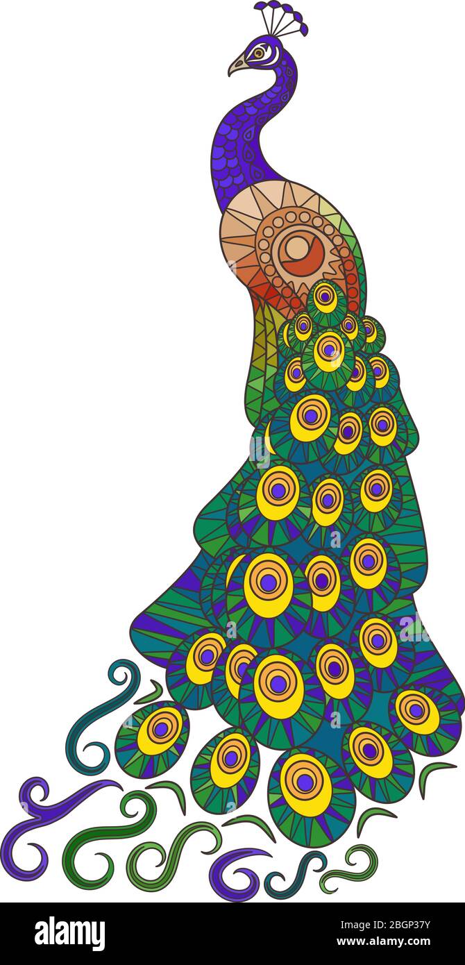Stylized Peacocks Cut Out Stock Images And Pictures Alamy