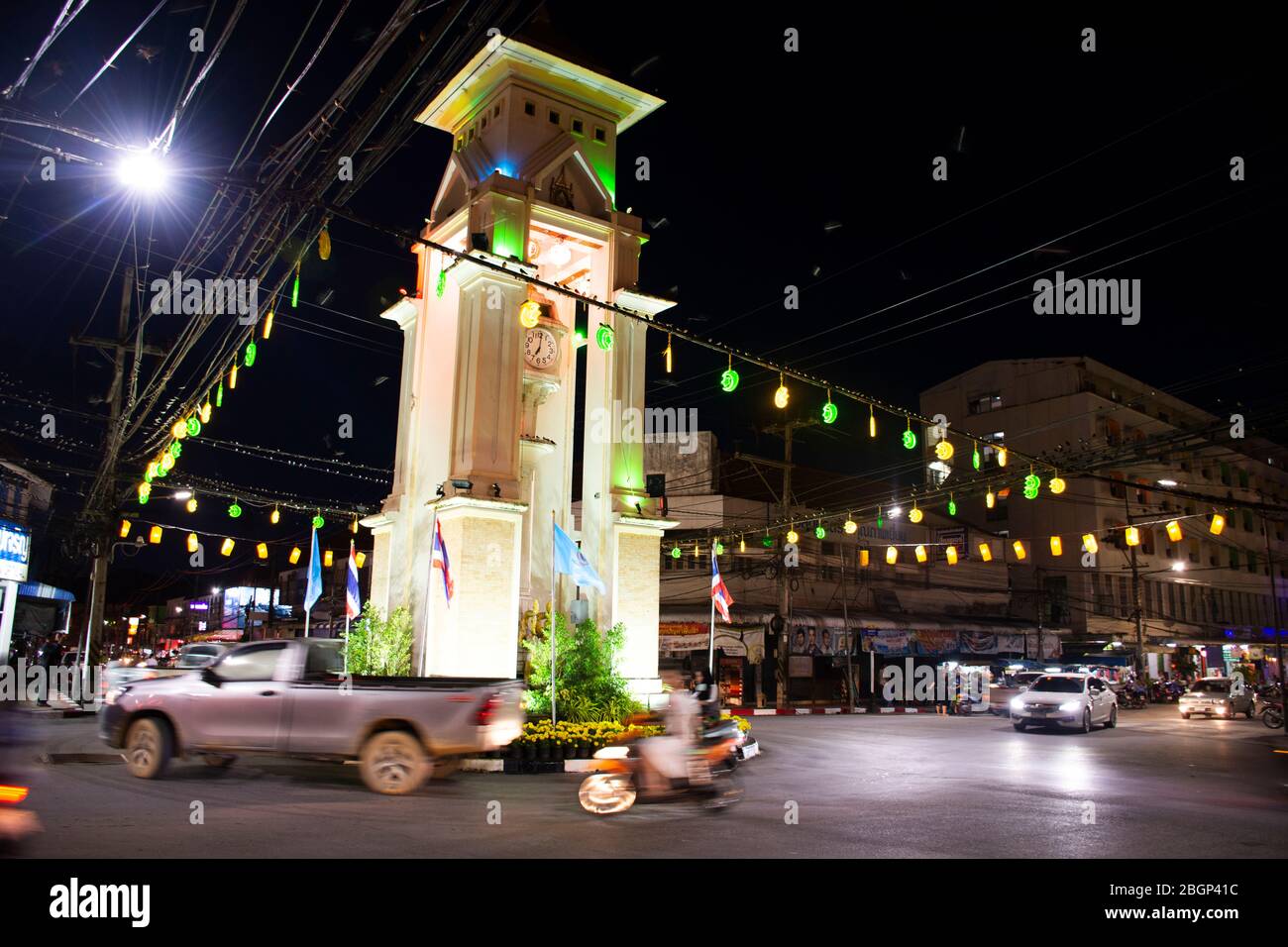 YALA, THAILAND - August 16 : Thai people and travelers drive car and ...